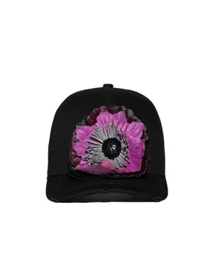 Dsquared2 Floral-appliqué Baseball Cap - Black