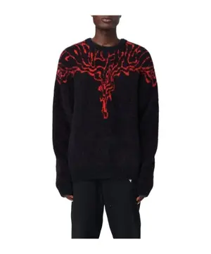 MARCELO BURLON COUNTY OF MILAN Fluid Wings Crewneck Jumper - Black