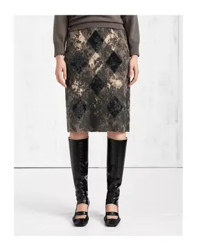 MAISON MARGIELA Knit Virgin Wool Pencil Skirt
