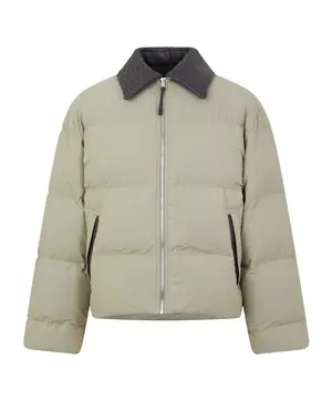 Bottega Veneta Color-blocked Lapel Pleated Jacket - Gray