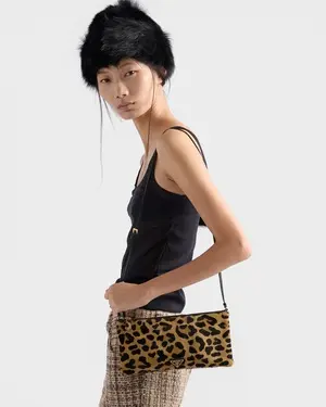 Prada Small Printed Calf Hair Shoulder Bag