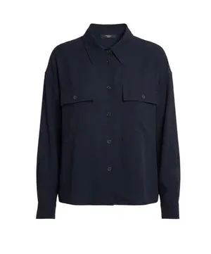 Max Mara Solid-colored Twill Shirt - Black