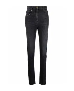 Balmain High-waisted Button-detail Denim Jeans