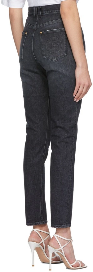 Balmain High-waisted Button-detail Denim Jeans