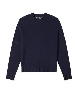 Palm Angels Logo Intarsia Crewneck Sweater - Black