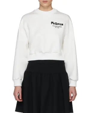 Alexander McQueen Logo Print Crewneck Sweatshirt