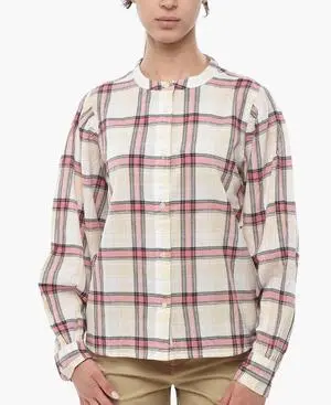 Woolrich Plaid Mandarin Collar Shirt