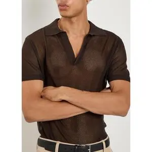 TOM FORD Mesh Knit Polo Top