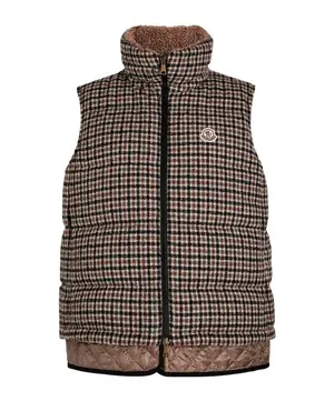 Moncler Plaid Stand-collar Down Vest