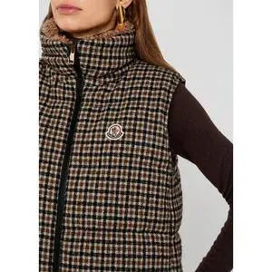 Moncler Plaid Stand-collar Down Vest