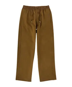 Saint Laurent Elastic Waist Straight-leg Pants - Brown