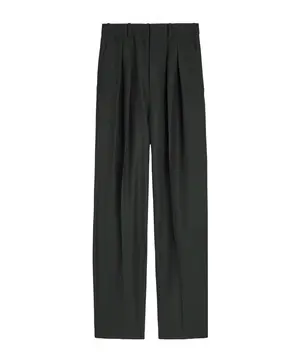 Saint Laurent High-waisted Pleated Straight-leg Trousers