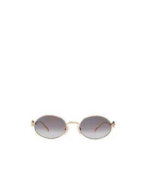 Cartier Oval Metal-frame Sunglasses - Gray