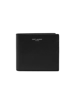 Saint Laurent Grained Leather Bi-fold Wallet - Black