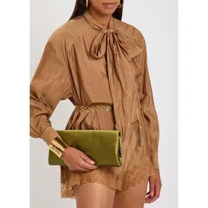 Saint Laurent Satin Long Clutch Bag