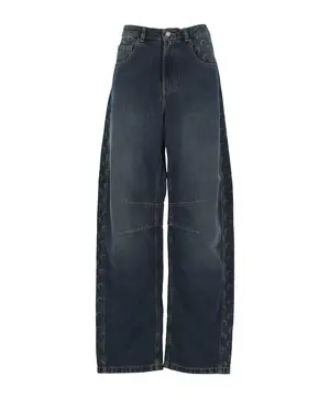 MARINE SERRE Washed Denim Barrel-leg Jeans