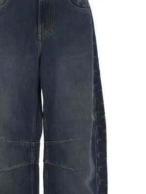 MARINE SERRE Washed Denim Barrel-leg Jeans