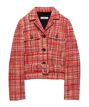 Prada Single-breasted Tweed Jacket - Red