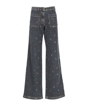 Etro All-over Print Wide-leg Jeans