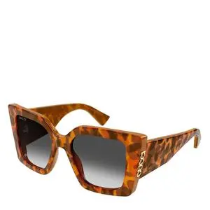 Gucci Leopard-print Large Rectangular Sunglasses
