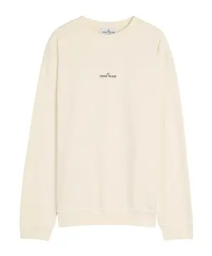 Stone Island Simple Cotton Sweatshirt - White