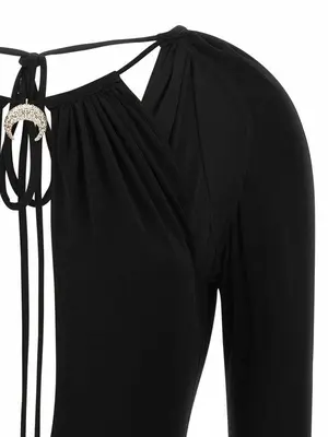 MARINE SERRE Cutout Tie-detail Long Sleeve Bodysuit