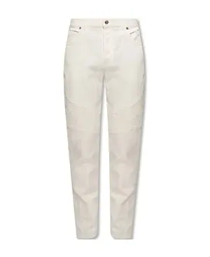 Balmain Slim Cut Cotton Jeans - White
