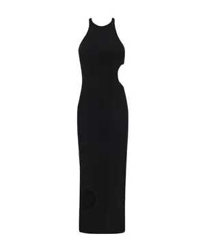 Off-White Meteor Cut-out Sleeveless Midi Dress - Black