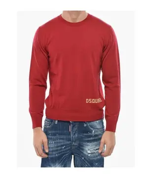 Dsquared2 Flocked-logo Crew-neck Sweater - Red