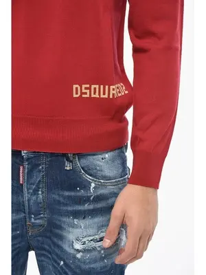 Dsquared2 Flocked-logo Crew-neck Sweater