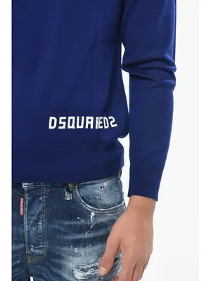 Dsquared2 Flocked-logo Crew-neck Sweater