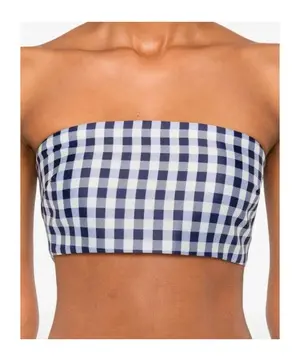 SELF-PORTRAIT Plaid Strapless Top