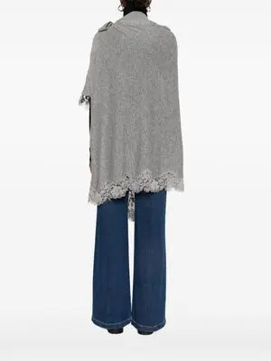 Ermanno Scervino Lace-trim Bow-detail Poncho