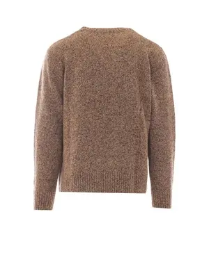 Soft Goat Melange-effect Crew-neck Sweater