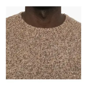 Soft Goat Melange-effect Crew-neck Sweater
