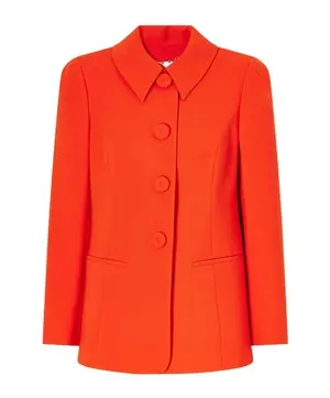 Carolina Herrera Stretch Wool Twill Jacket - Red