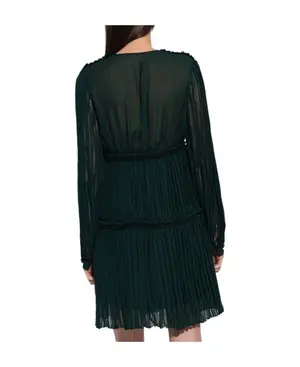 LANVIN Long Sleeve Pleated Dress