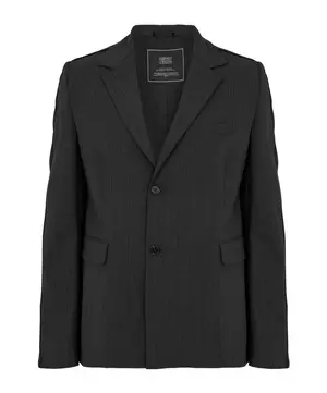 DIESEL® Thin-striped Single-breasted Blazer - Black