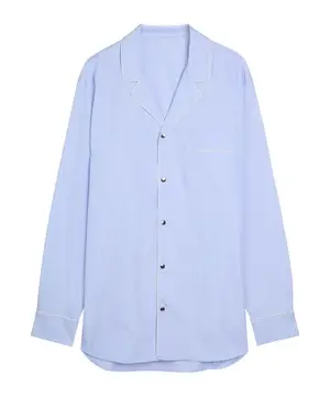 Moncler Notch Collar Long Sleeve Shirt - Blue
