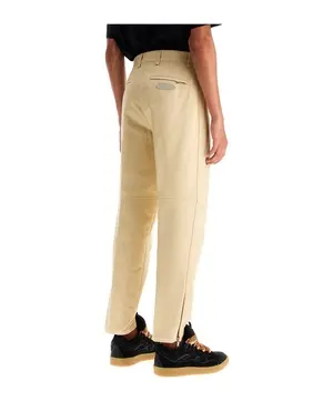 LANVIN Zipped Hem Tapered Twill Trousers