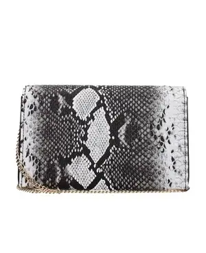 Moschino Logo Plaque Snakeskin Print Crossbody