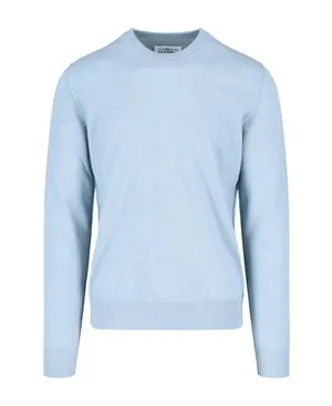 MAISON MARGIELA Signature Four-stitch Crewneck Jumper - Blue