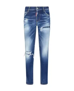 Dsquared2 Ripped Knee Wash Medium Waist Jennifer Jeans - Blue