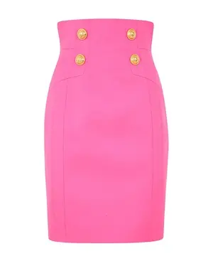Balmain Logo-button Pencil Skirt