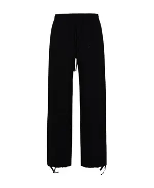 Off-White High Waisted Straight Leg Trousers - Black