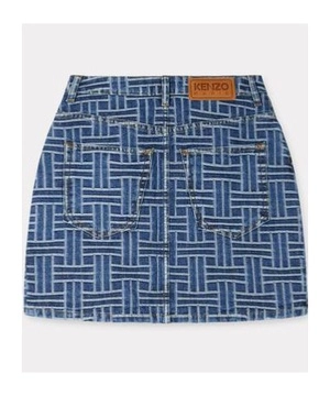 Kenzo Weave Straight Hem Denim Skirt