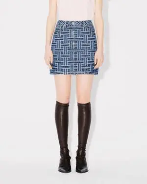 Kenzo Weave Straight Hem Denim Skirt