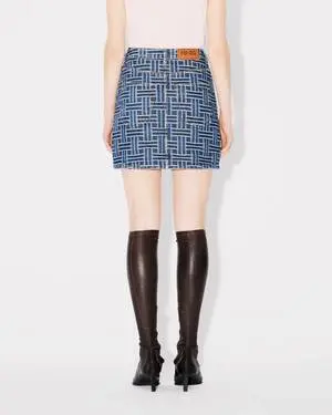 Kenzo Weave Straight Hem Denim Skirt