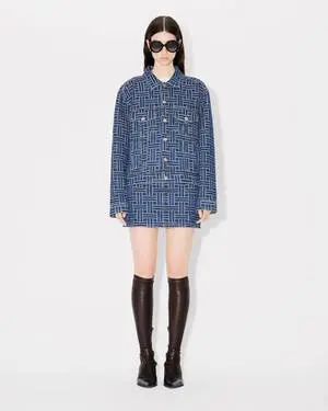 Kenzo Weave Straight Hem Denim Skirt