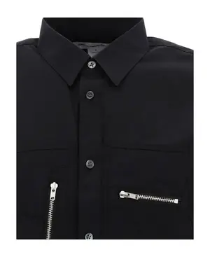 Comme Des Garçons Zip Detailed Buttoned Shirt